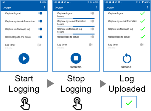 Logger Streamline diagnostic process and ease troubleshooting. │ Unitech