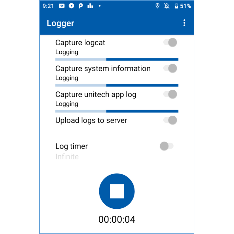 Logger Streamline diagnostic process and ease troubleshooting. │ Unitech