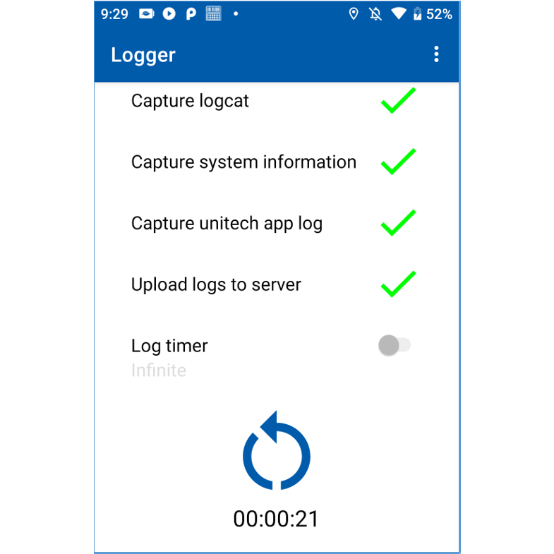 Logger Streamline diagnostic process and ease troubleshooting. │ Unitech